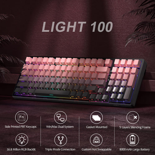 LIGHT100 Wireless Creamy Keyboard (8000mAh) – MageGee