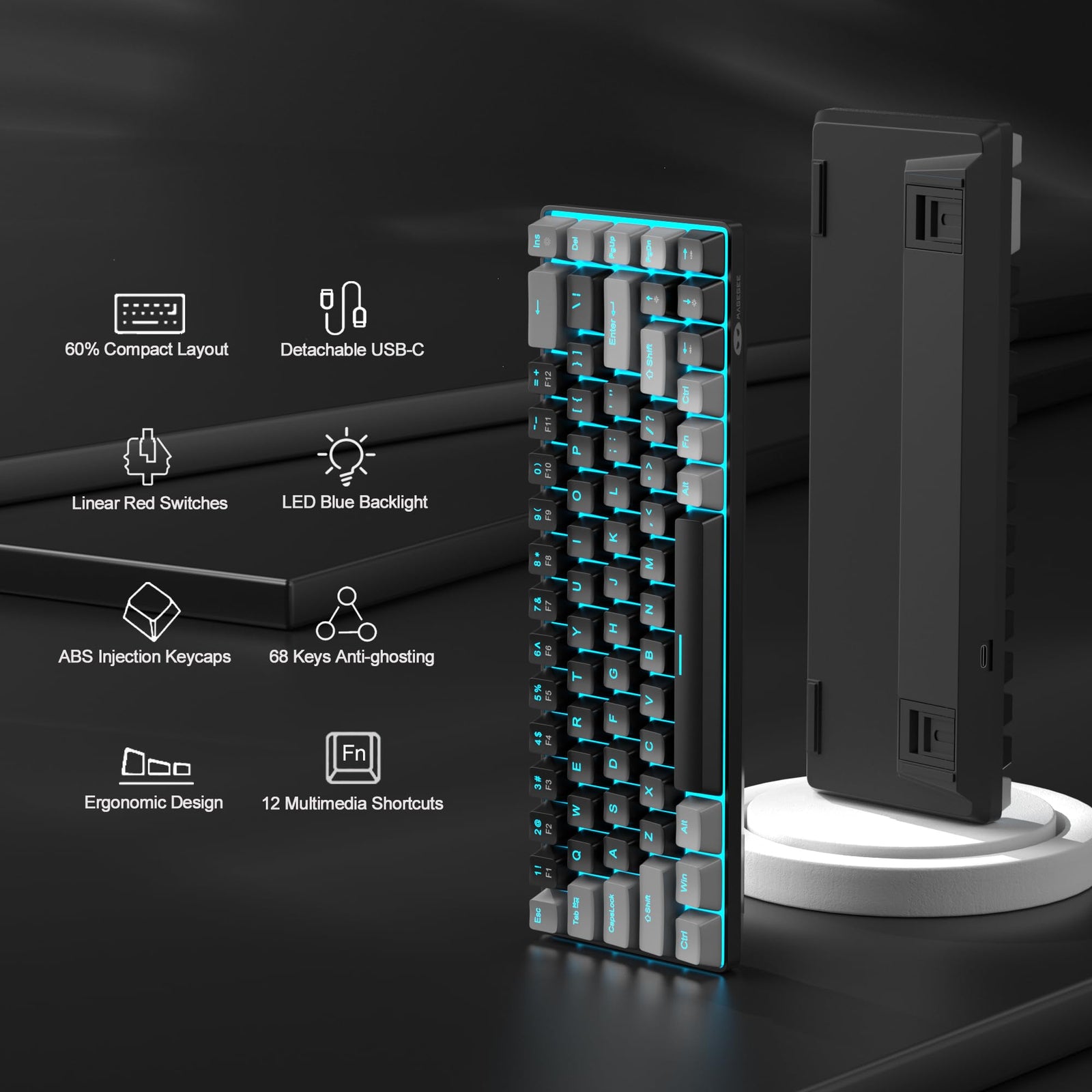 Portable 60% Mechanical Gaming Keyboard – MageGee